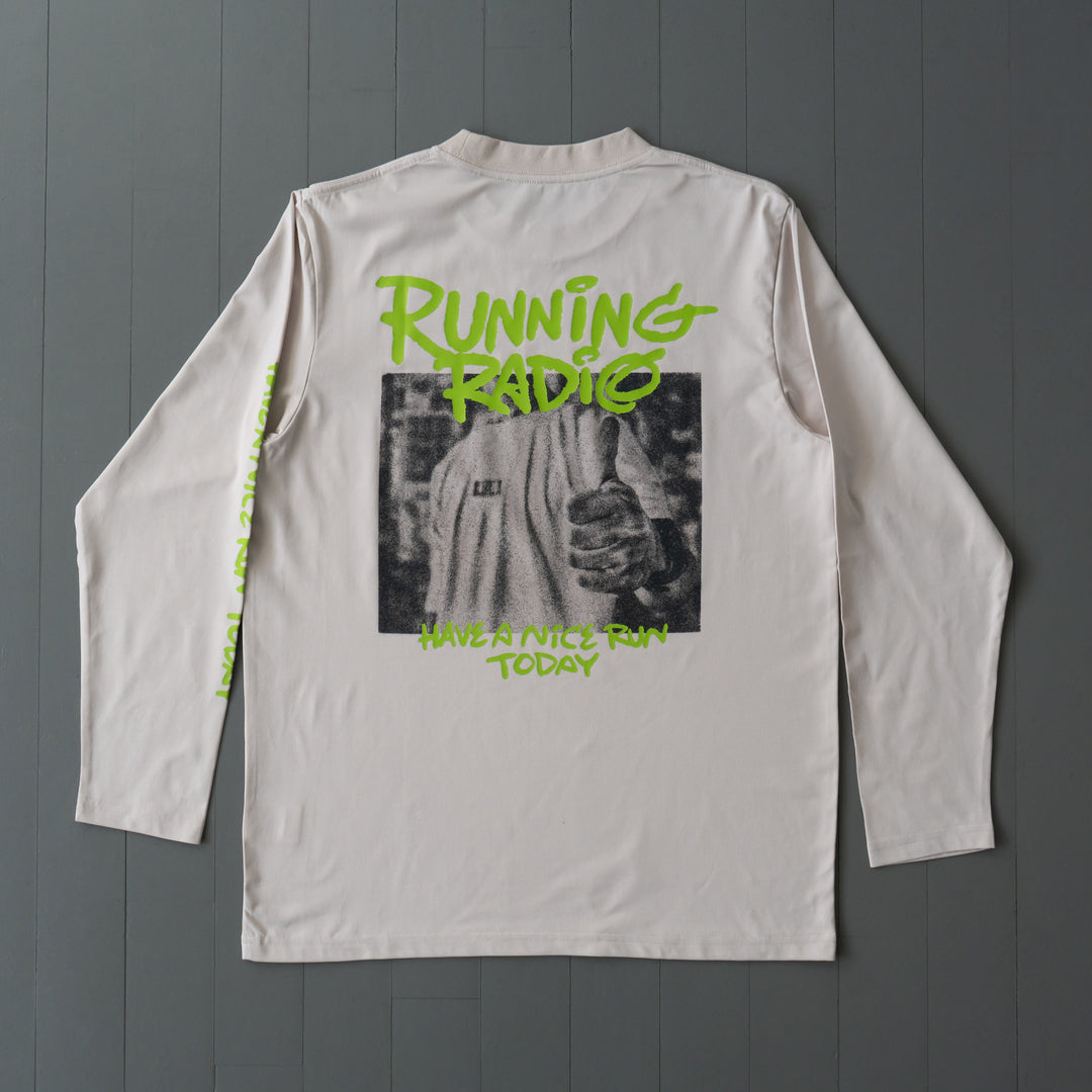 ランラジ HAVE A NICE RUN TODAY Long-sleeve Tee (Beige) – Runtrip Store